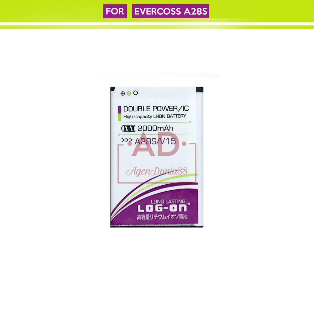 Jual BATERAI EVERCOSS A28S - LOG ON DOUBLE POWER BATTERY | Shopee Indonesia