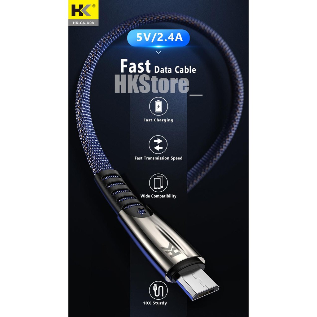 Jual HK Kabel Data CA-D08 Fast Charging Micro / Iphone / Type-C ...