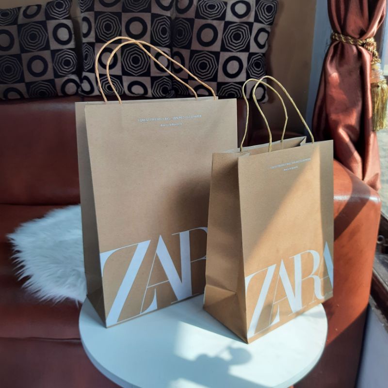 Jual Paperbag Zara Ready 3 Ukuran Pembungkus Baju Brand Mall Tas Kado ...