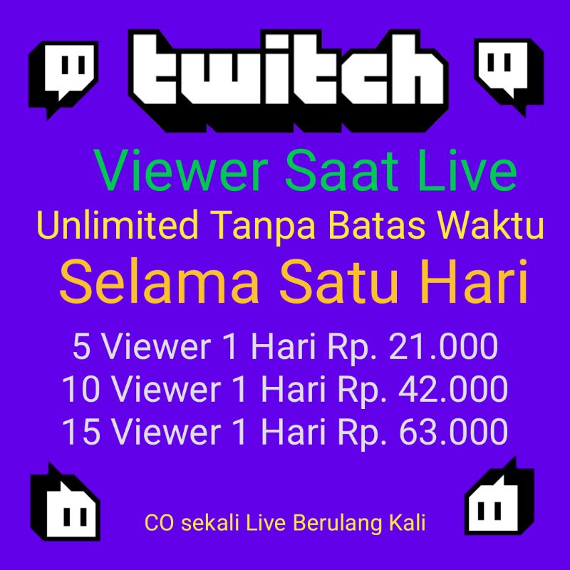 Jual Viewer Live Streaming Twitch Unlimited Seharian | Shopee Indonesia