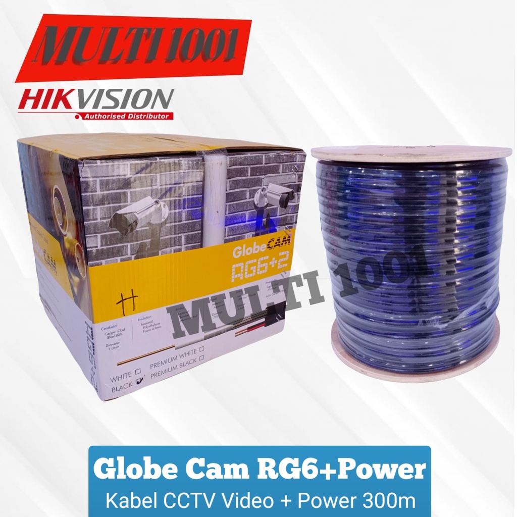 Jual Kabel Globe Cam RG6+Power 300M - WARNA HITAM | Shopee Indonesia