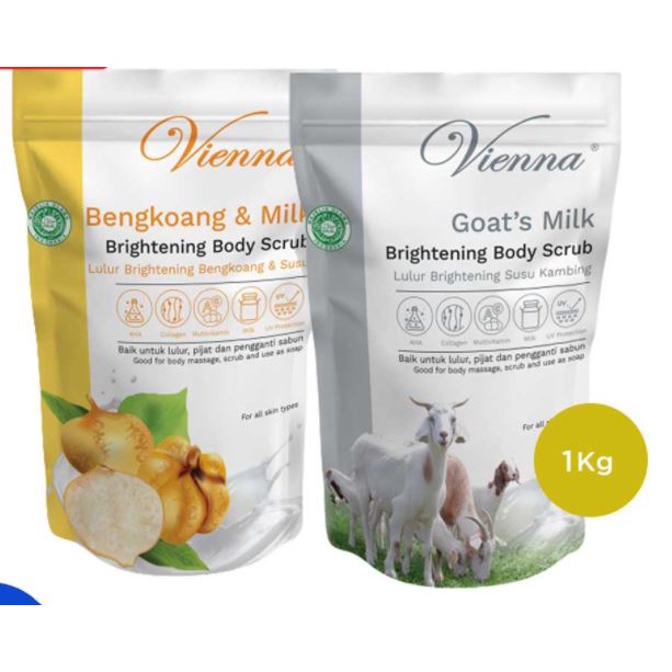 Jual [BPOM] Vienna Body Scrub Refill 1 Kg 100%Ori Lulur Badan Goats ...