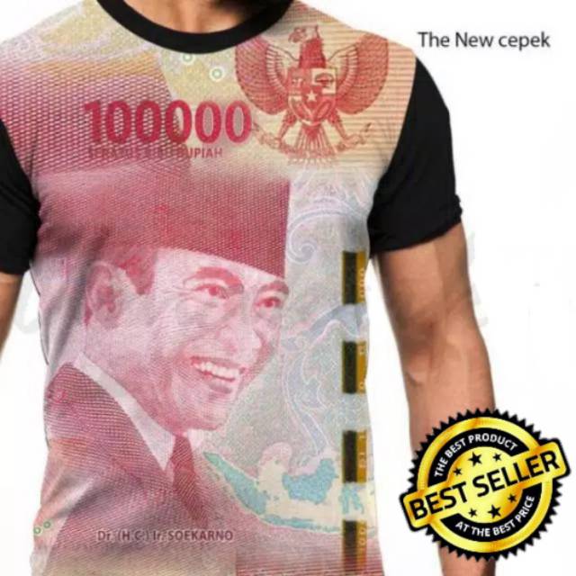 Jual Kaos Baju Gambar Duit Cepek Uang 100 Ribu Printing | Shopee Indonesia