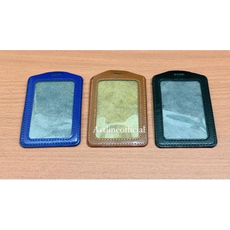 Jual Casing ID Card kulit Berdiri terdapat banyak varian warna | Shopee ...