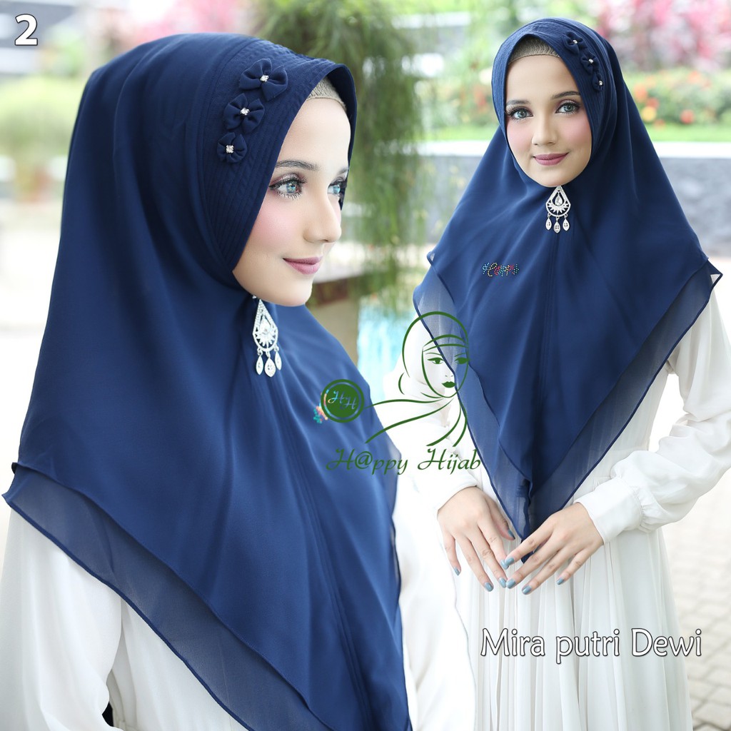 Jual Jilbab Khimar Mira Putri Dewi Ori Happy Sayra By QOID | Shopee ...