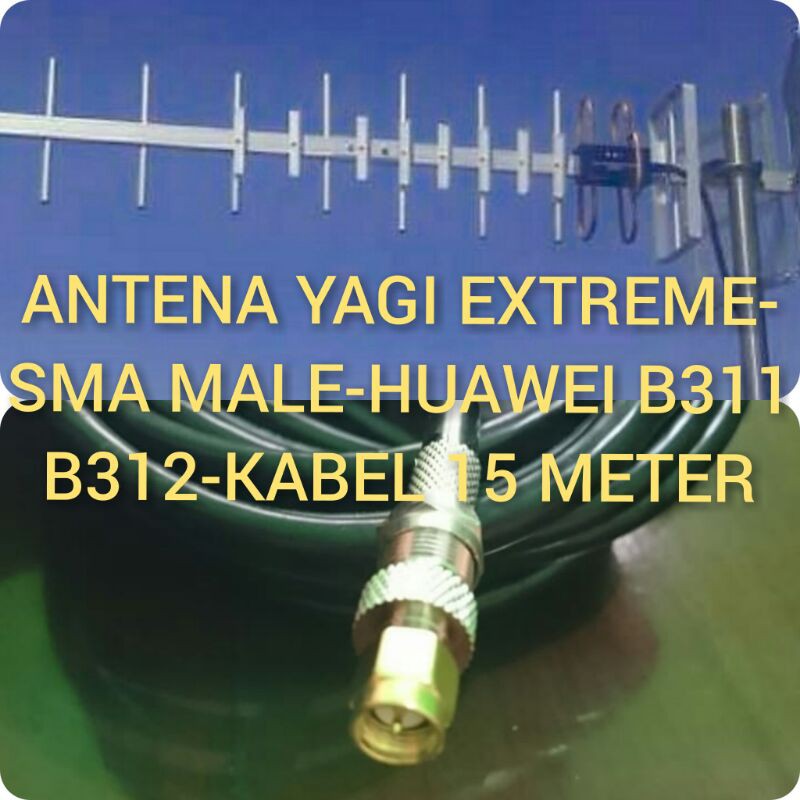 Jual Antena Yagi Exteme Penguat Sinyal Signal Modem Router Orbit Star 1 B311 2 B312-Kabel 15 ...