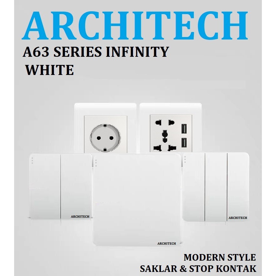 Jual Saklar Architech Infinity White A63 Architech / Stop Kontak / Sakelar / Saklar Rumah ...