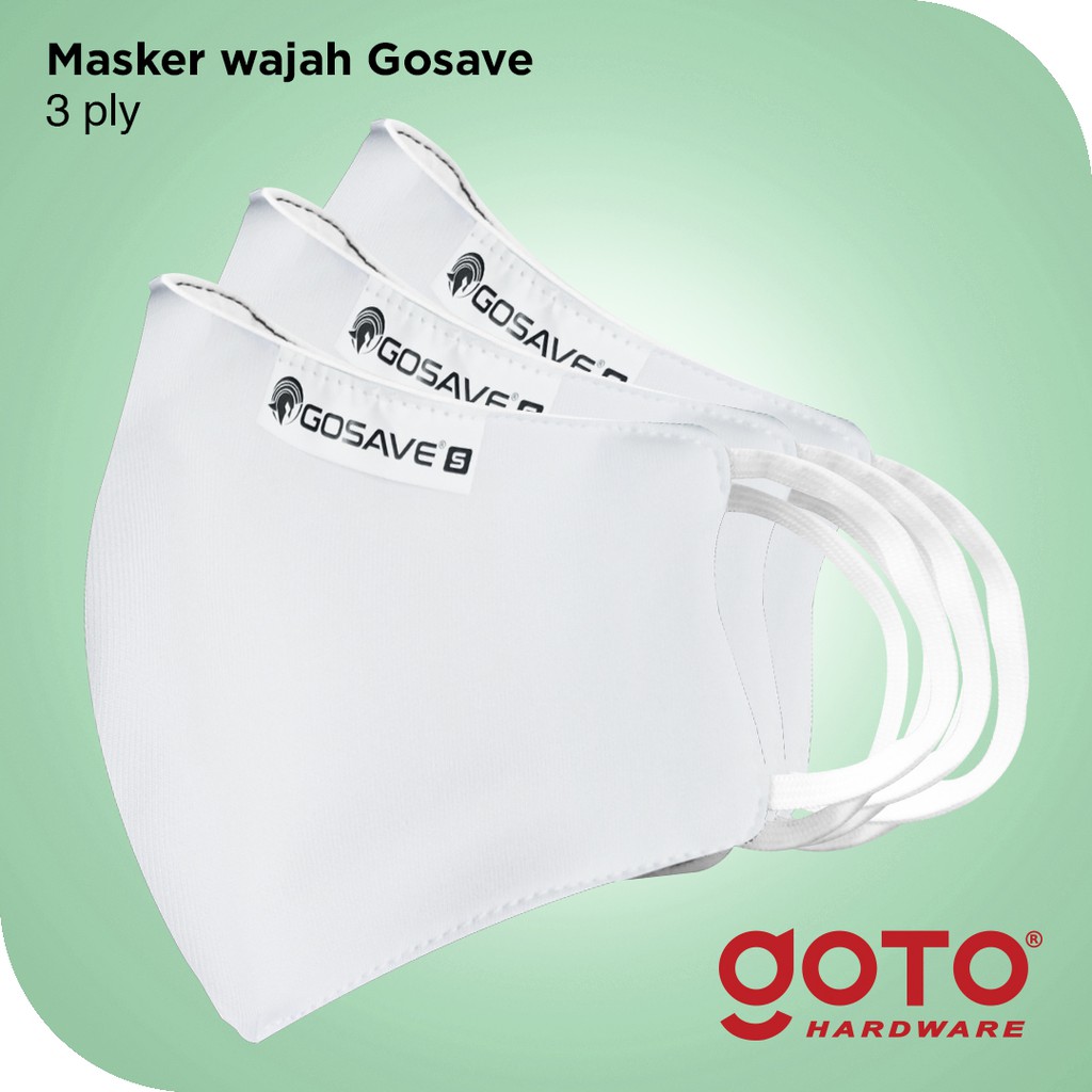 Jual Gosave Protect 3 in 1 Waterproof Masker Kain Non Medis 3 Ply Lapis ...
