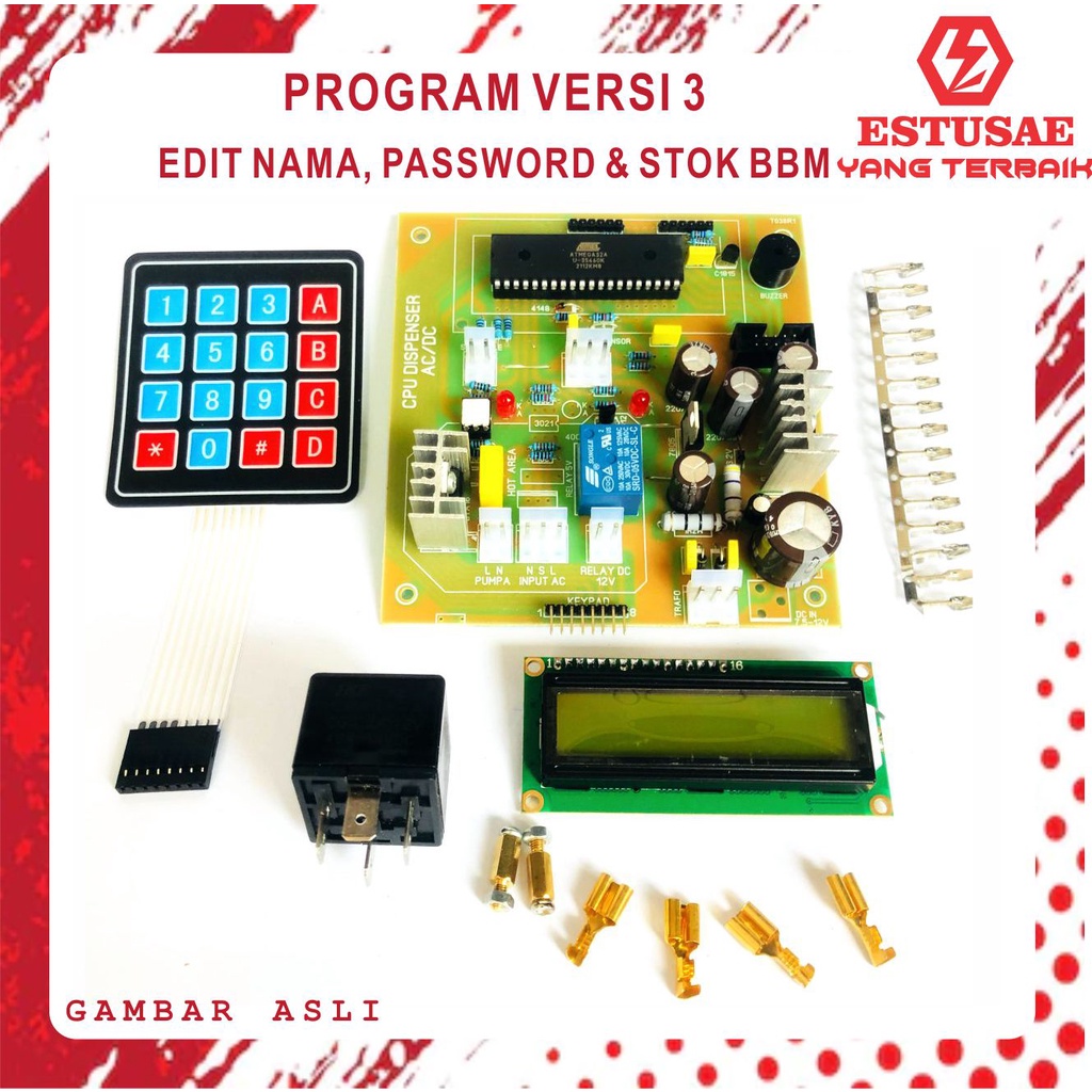 Jual CPU POM MINI PERTAMINI ACDC V3 + LCD 1602 + KEYPAD MEMBRAN + RELAY ...
