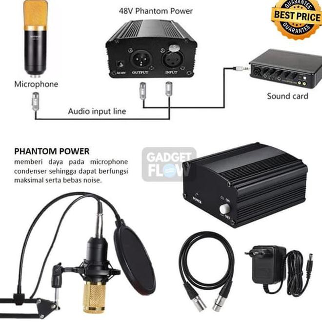 Jual Phantom Power Supply 48V Untuk Microphone Condenser 1 Channel Item ...