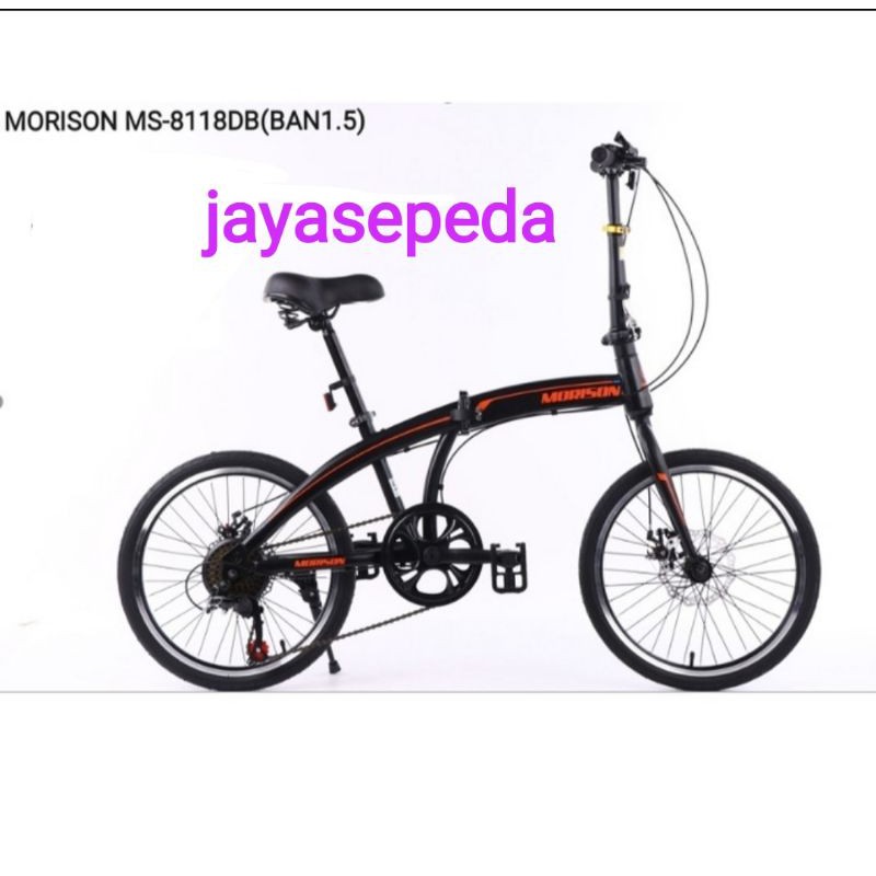 Jual sepeda lipat 20 morison cakram disc brake 7 speed folding bike ...
