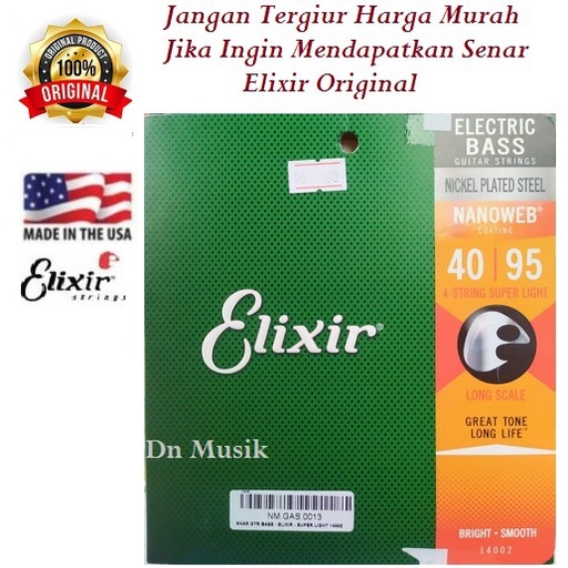 Jual SENAR BASS ELIXIR 14002 / 040 - 095 4-STRINGS ELECTRIC ORIGINAL ...