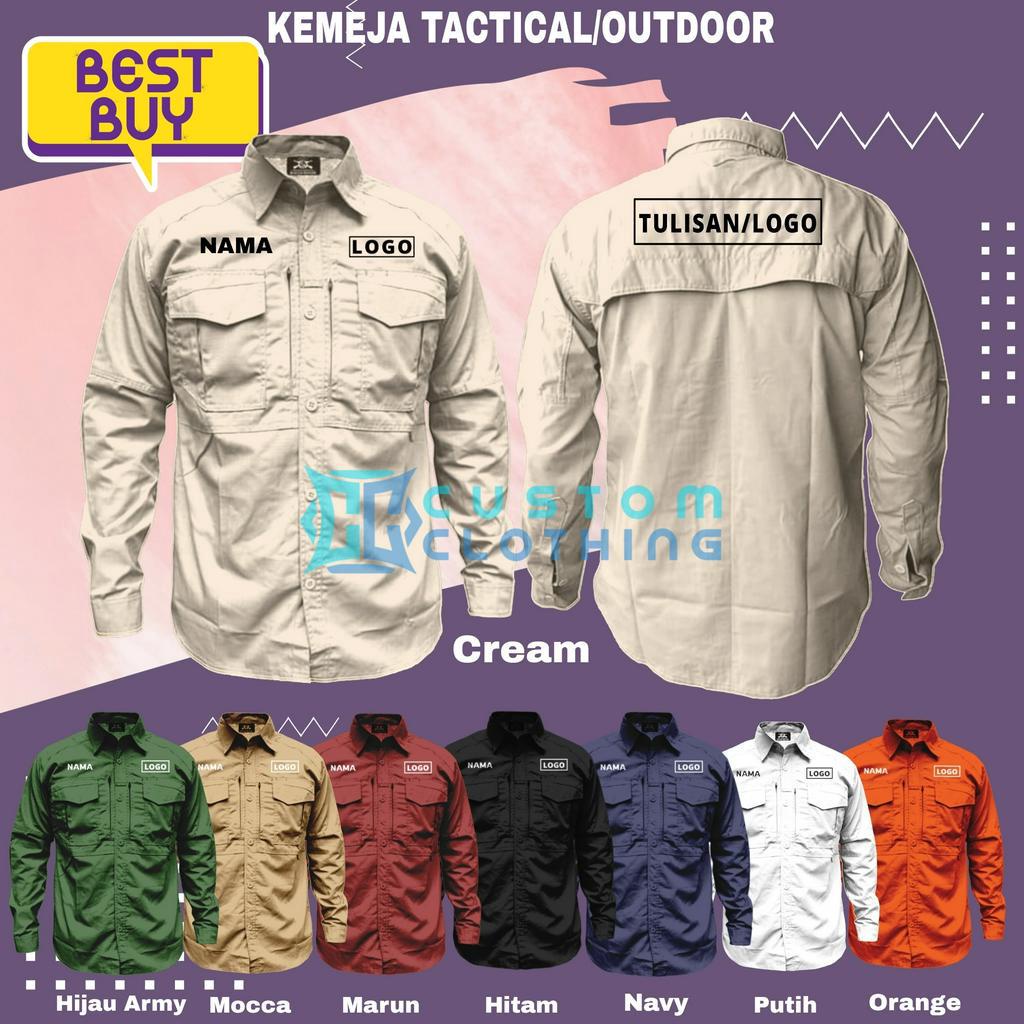 Jual Baju Kemeja Tactical Kerja Lapangan Outdoor Bordir Nama Logo ...