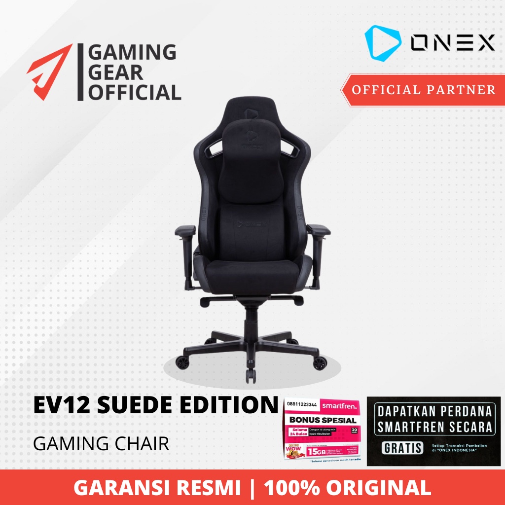 Jual [100% ORI] ONEX EV12 EVOLUTION SUEDE EDITION KURSI GAMING CHAIR ...