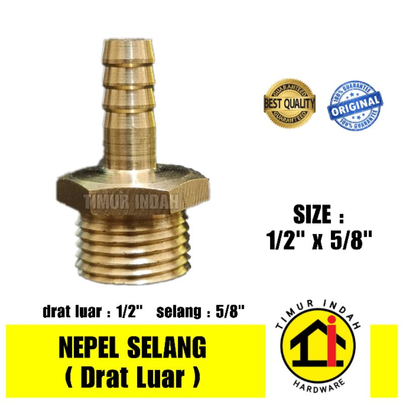 Jual Nepel Selang DRAT LUAR 1/2" x 5/8" - KUNINGAN | Shopee Indonesia