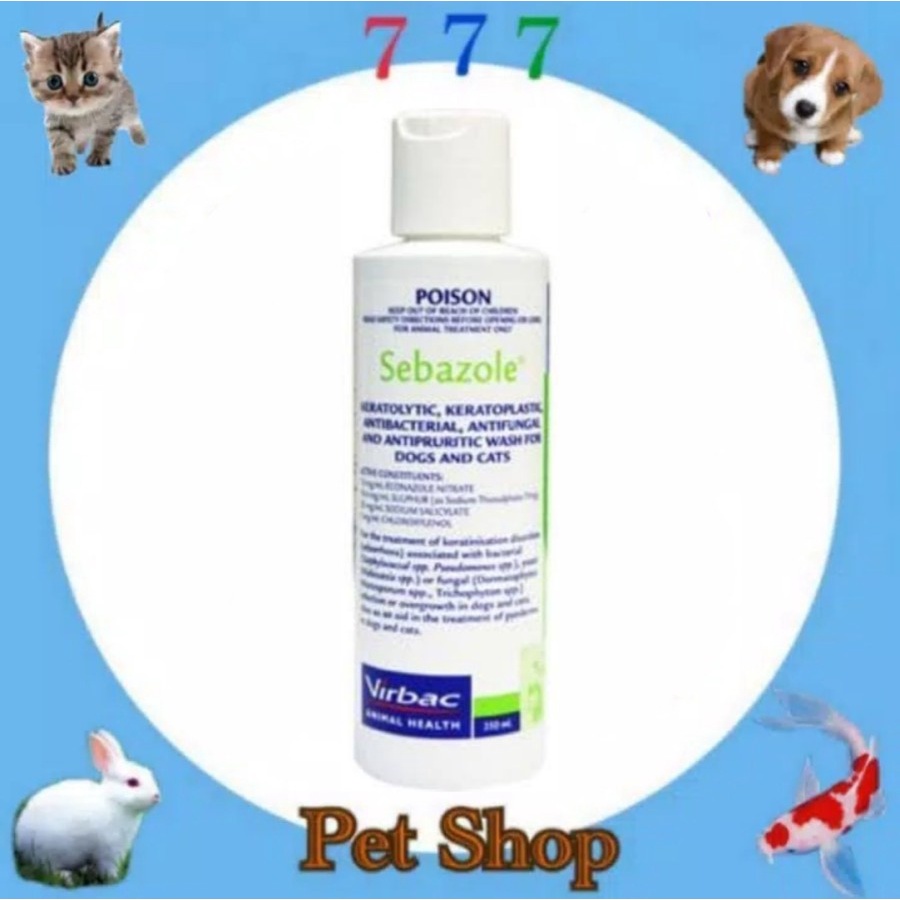 Jual shampoo virbac SEBAZOLE jamur bakteri untuk anjing kucing 250ML ...