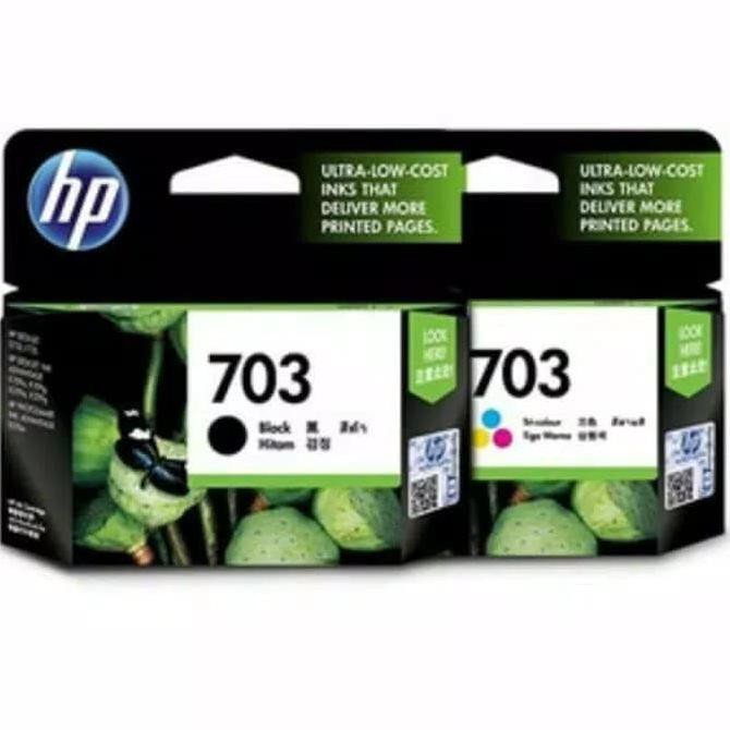 Jual Tinta printer hp 703 black & tricolor original | Shopee Indonesia