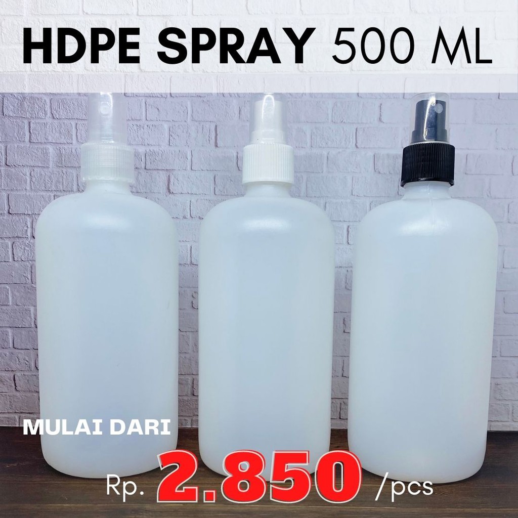 Jual BOTOL SPRAY 500ml Bahan HDPE ( isi ulang hand sanitizer, facemist ...