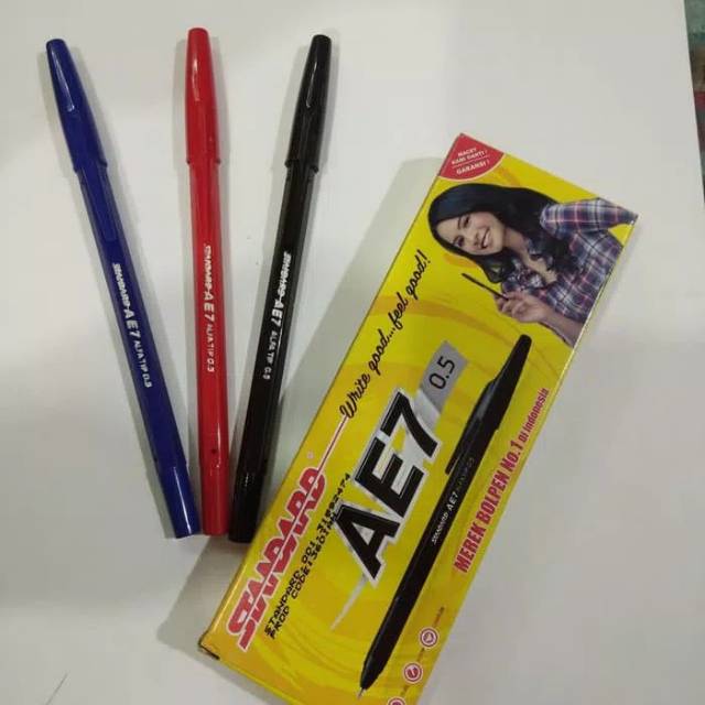 Jual Pulpen Standar AE7 0.5mm (PERPCS) & Pulpen Maze Bp-327 0.7mm ...