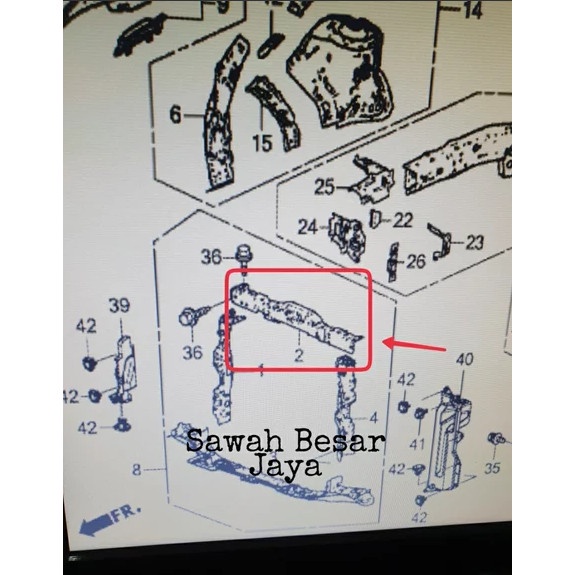 Jual Upper Bulkhead Tiang Palang Besi Radiator Bagian Atas Depan Brio ...