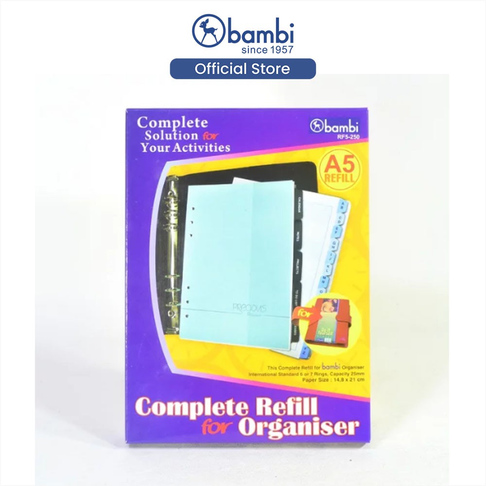 Jual Bambi Refill Organizer A5 Tipe RF5-250X Original | Shopee Indonesia