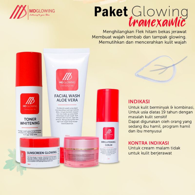 Jual MDGLOWING Paket Glowing Tranexamic by md Glowing | Shopee Indonesia