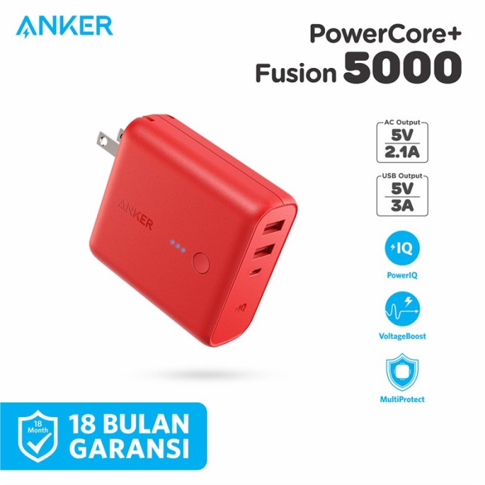 Jual POWERBANK ANKER POWERCORE FUSION 5000 MAH - A1621 | Shopee Indonesia