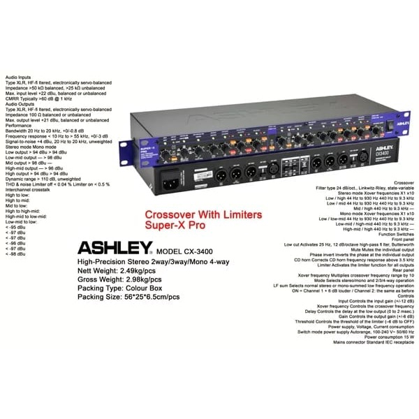 Jual CROSSOVER ASHLEY CX3400/CX 3400 WITH LIMETERS SUPER X PRO ORIGINAL ...