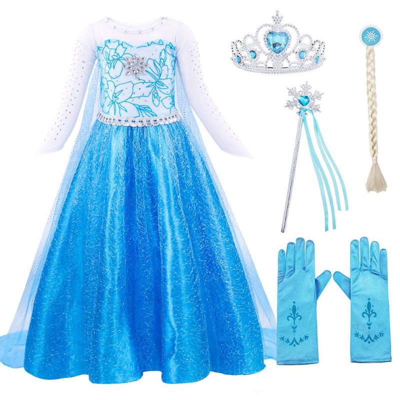 Jual Gaun + Aksesoris / Kostum Princess Elsa / Kostum anak perempuan ...