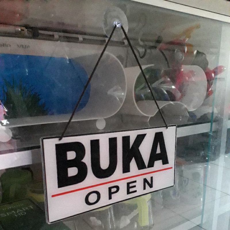 Jual sign board BUKA TUTUP OPEN CLOSE papan nama akrilik | Shopee Indonesia
