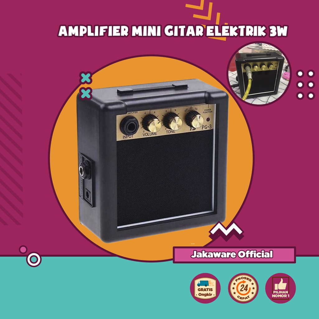 Jual AMPLIFIER MINI GITAR ELEKTRIK 3W AMPLI GUITAR PORTABLE BASS AMPLY ...