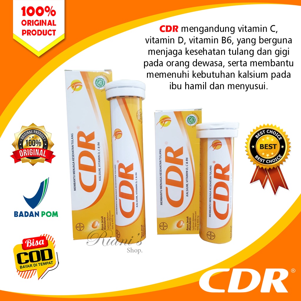 Jual Cdr Calcium Vitamin D Redoxon Original Multivitamin Suplemen ...