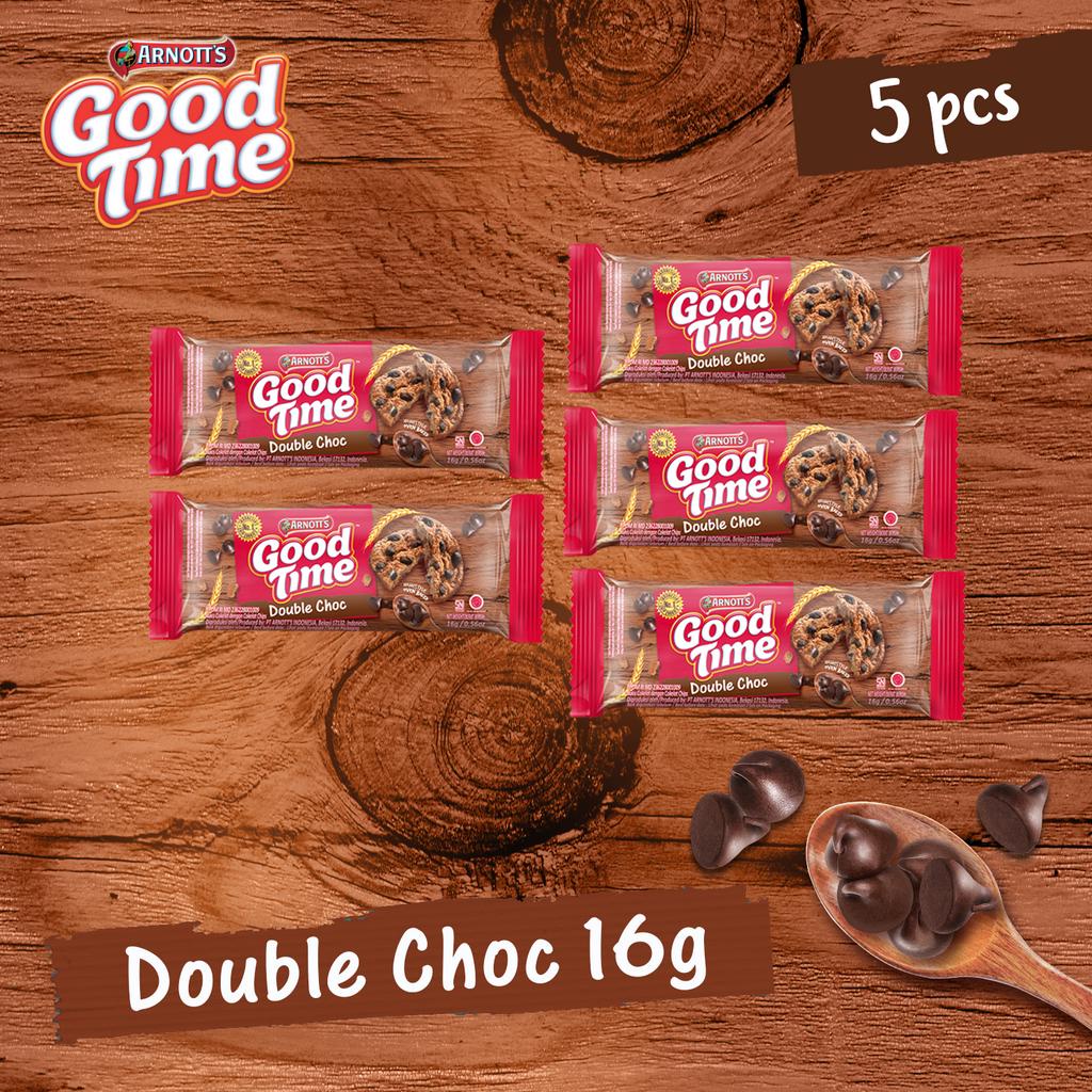 Jual Good Time Double Choc Chocochips Cookies 16 gr x5 | Shopee Indonesia