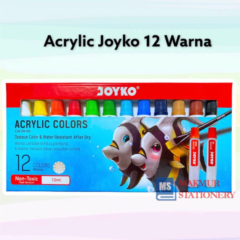 Jual Acrylic Color Cat Akrilik Joyko TiTi ACC-12ML-12 Warna Colors ...