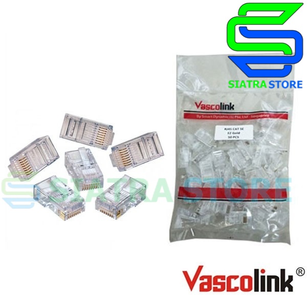 Jual Connector Rj45 Cat5 VASCOLINK isi 100 ORIGINAL | Shopee Indonesia