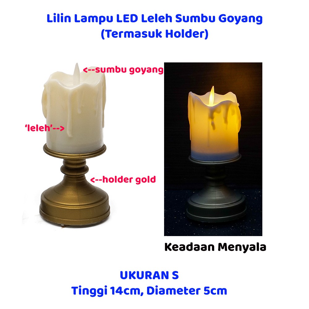 Jual Lilin Elektrik Lampu LED Leleh Sumbu Goyang (Termasuk Holder) / S ...