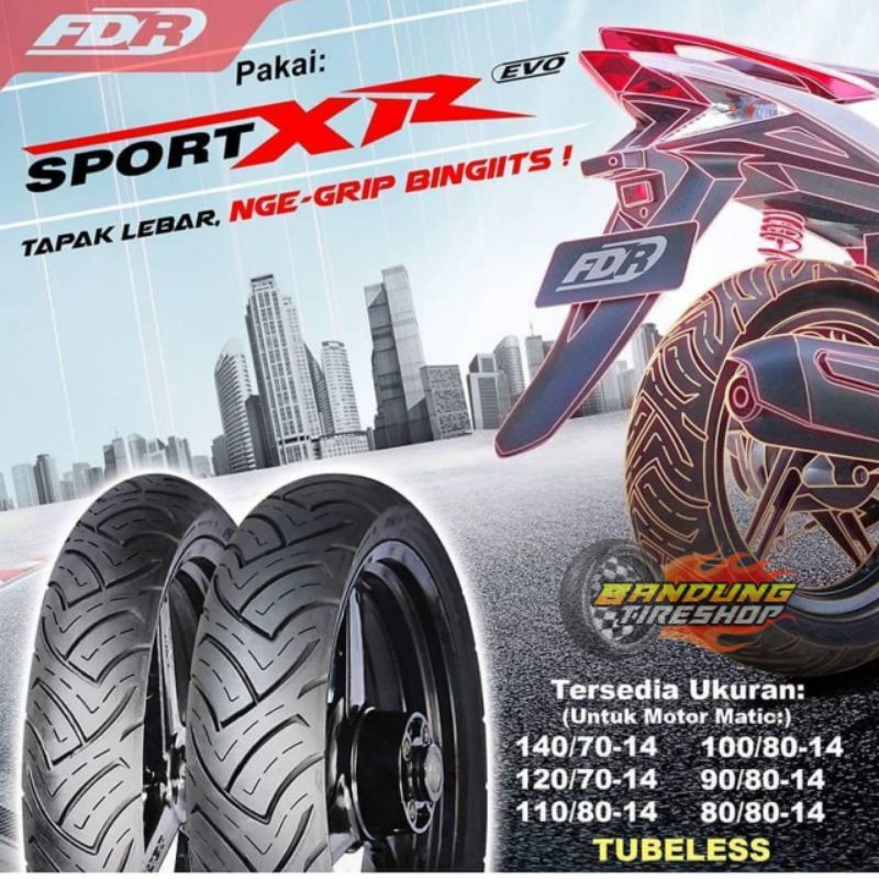 Jual FDR SPORT XR EVO TUBELESS BAN LUAR DEPAN BELAKANG MOTOR MATIC ...