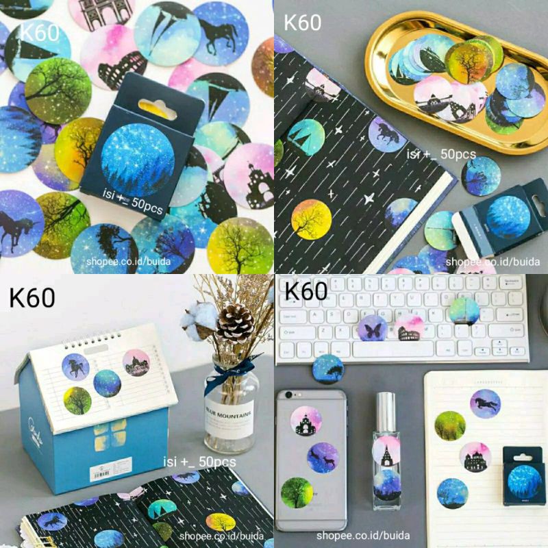 Jual Stiker Sticker Aesthetic K60 Starry Night Sky pemandangan langit ...