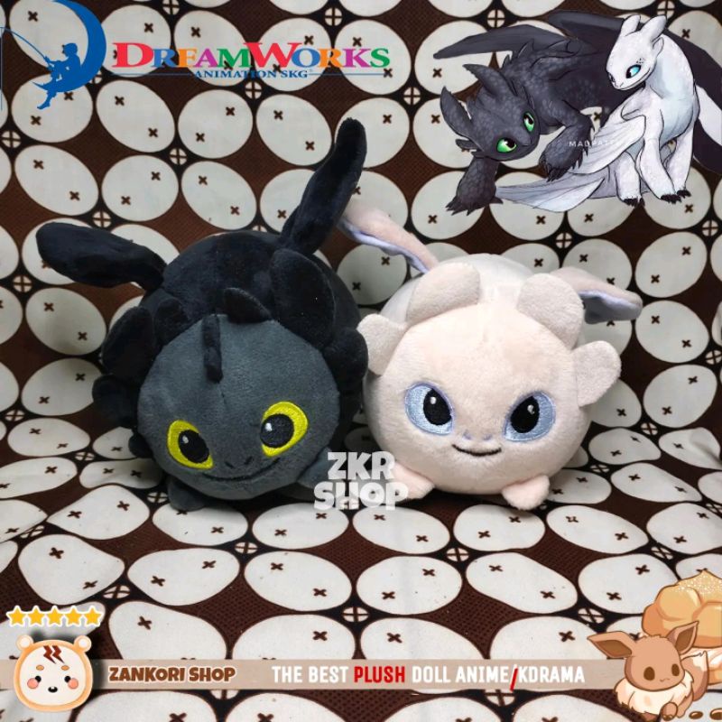 Jual BONEKA TOOTHLESS ORIGINAL KOUKOU DREAMWORKS (light Fury, Black ...