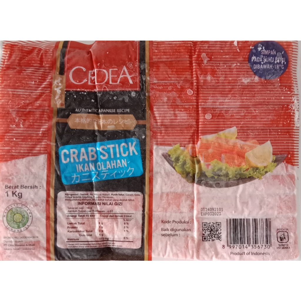 Jual CEDEA CRAB STICK (IKAN OLAHAN) 1 Kg | Shopee Indonesia