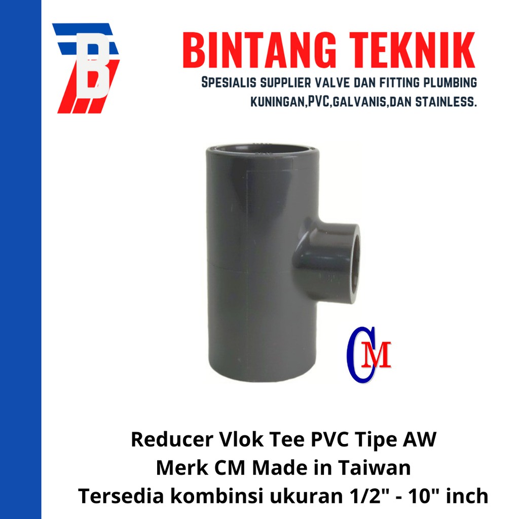 Jual Tee / Vlok Tee 8" x 6" PVC AW Merk CM Taiwan | Shopee Indonesia