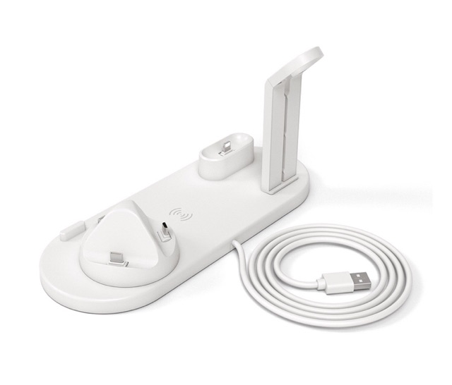 Jual Charger Dock Wireless charger 4 in 1 lightning IOS Type C Micro SD ...