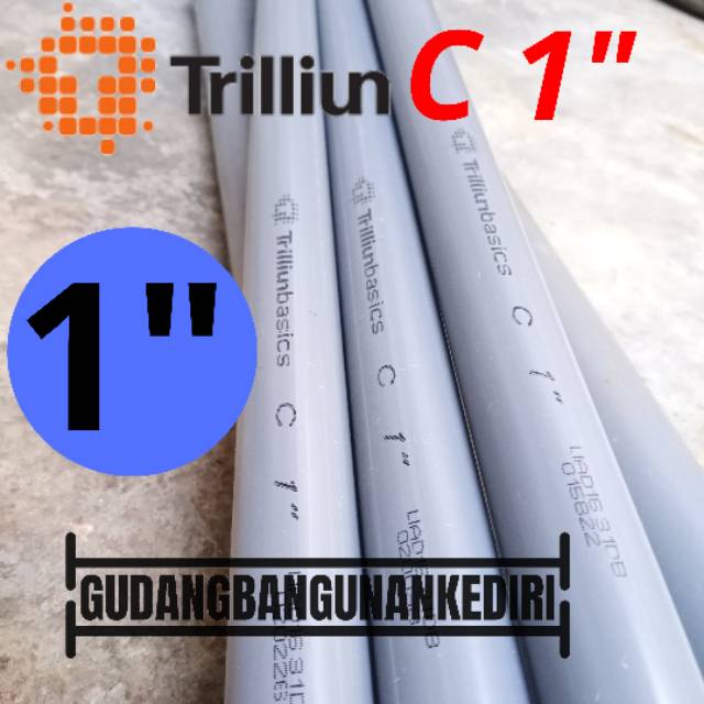 Jual Pipa PVC C 1" TRILLIUN | Pipa C 1" ABU TRILLIUN per 1 meter (100cm ...