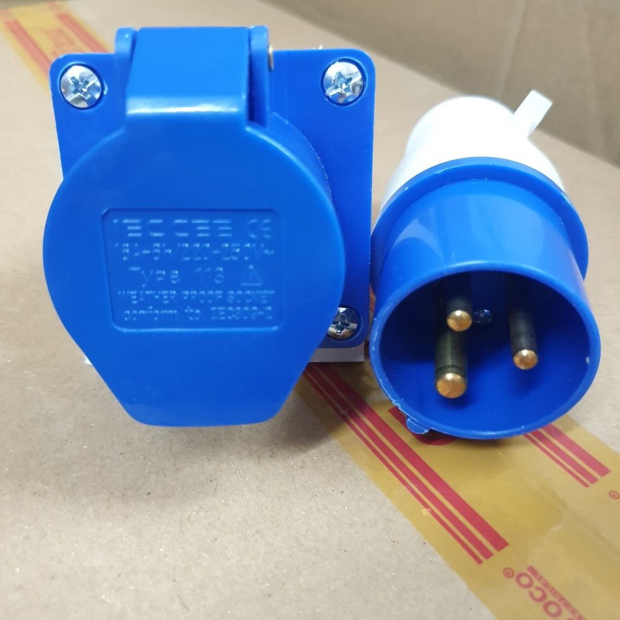 Jual PLUG SOCKET 1P 1PHASE 3PIN 16A / 32A 2P+E SET BIASA | Shopee Indonesia