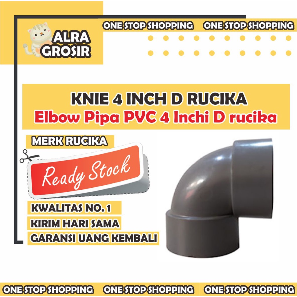 Jual Knie 4 INCH D RUCIKA Elbow Pipa PVC 4 Inchi D rucika 90 Derajat 45 Derajat | Shopee Indonesia