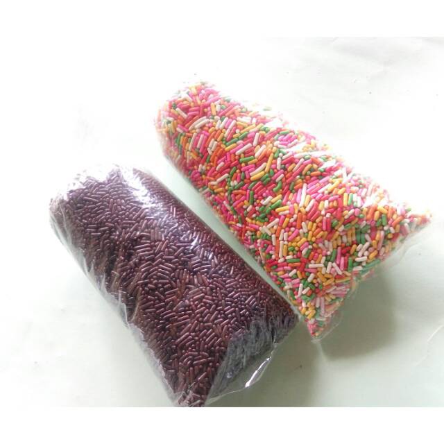 Jual (1/4 KG) MESES COKLAT MESIS WARNA WARNI MEISES COKLAT BUTIR B9 ...