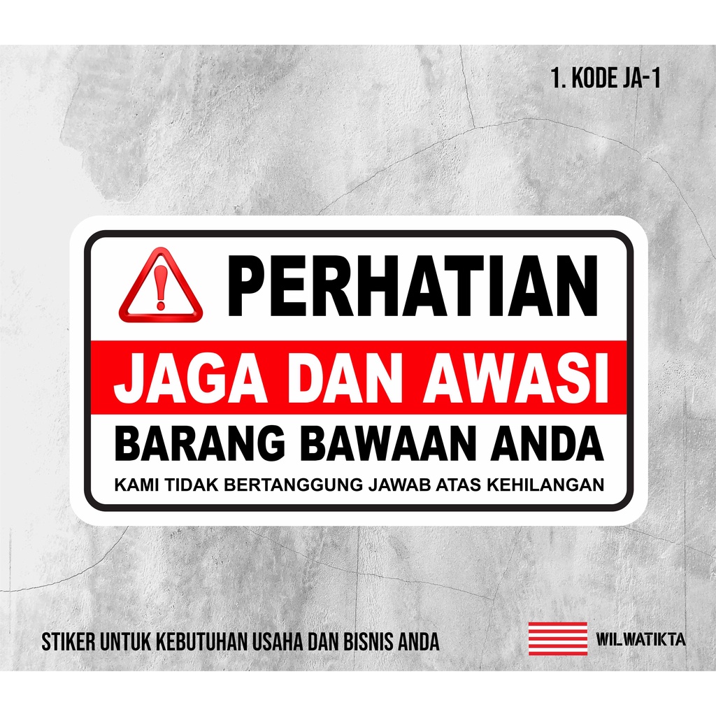 Jual Stiker Sign Jaga Barang Bawaan | Shopee Indonesia