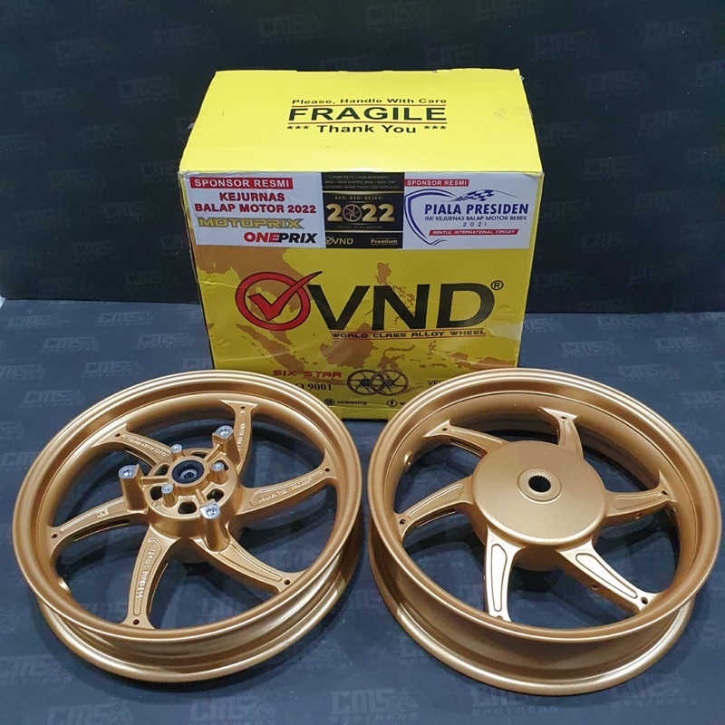Jual Velg Velek Racing VND Six Star R14 Yamaha Aerox Gold | Shopee ...