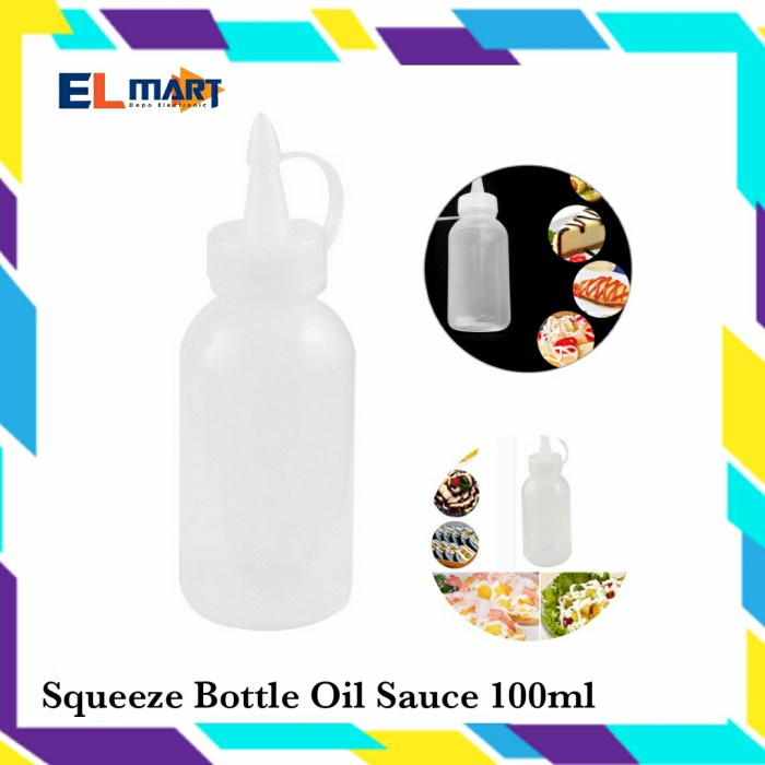 Jual Botol Saos Mini Sauce Kecap Mayonaise Minyak Squeeze Bottle 100ml ...