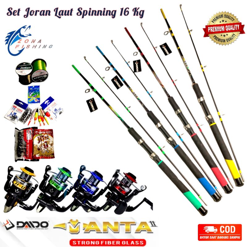 Jual Set Pancing Laut Joran Daido Full Eva 16kg Spinning Reel Besi 2000 3000 4000 6000 Paket ...
